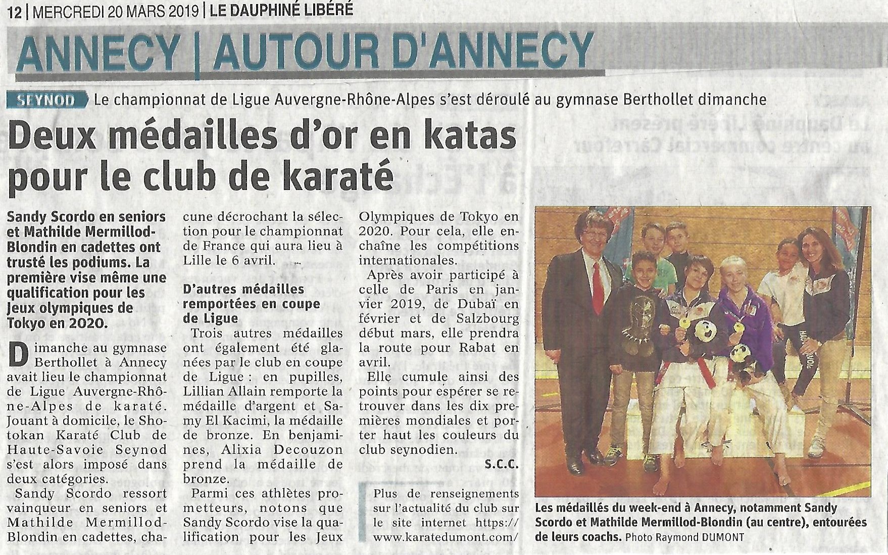 2 médailles d’or pour Seynod : Sandy SCORDO et Mathilde MERMILLOD ...